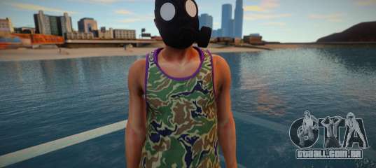 Cara com uma máscara de gás da GTA Online para GTA San Andreas